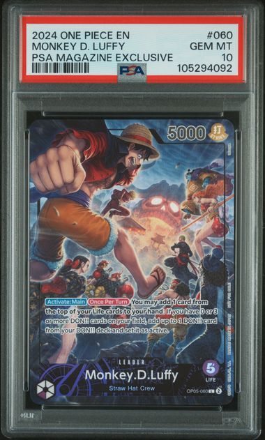 PSA 10 Monkey D Luffy - PSA MAGAZINE EXCLUSIVE - ONE PIECE PROMOS ...